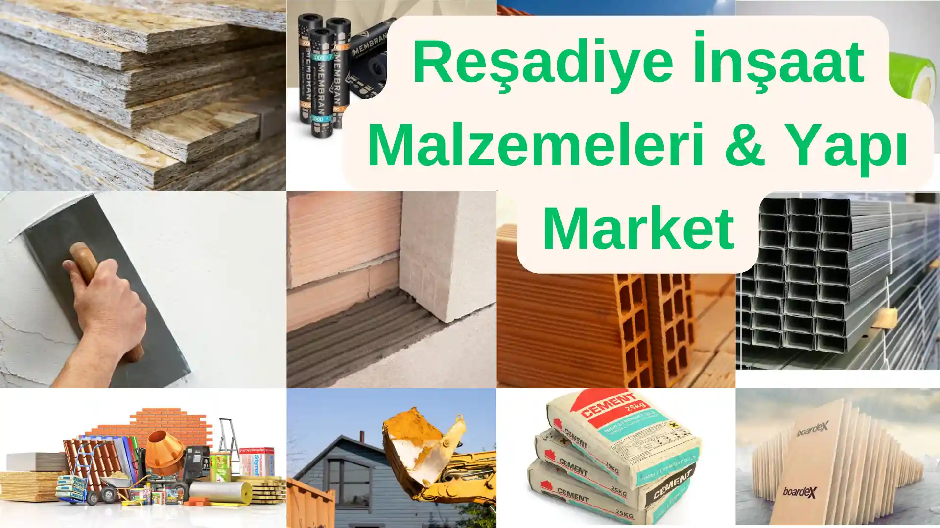 Reşadiye İnşaat Malzemeleri {Kaba-İnce-Çatı} Yapı Market Satışı